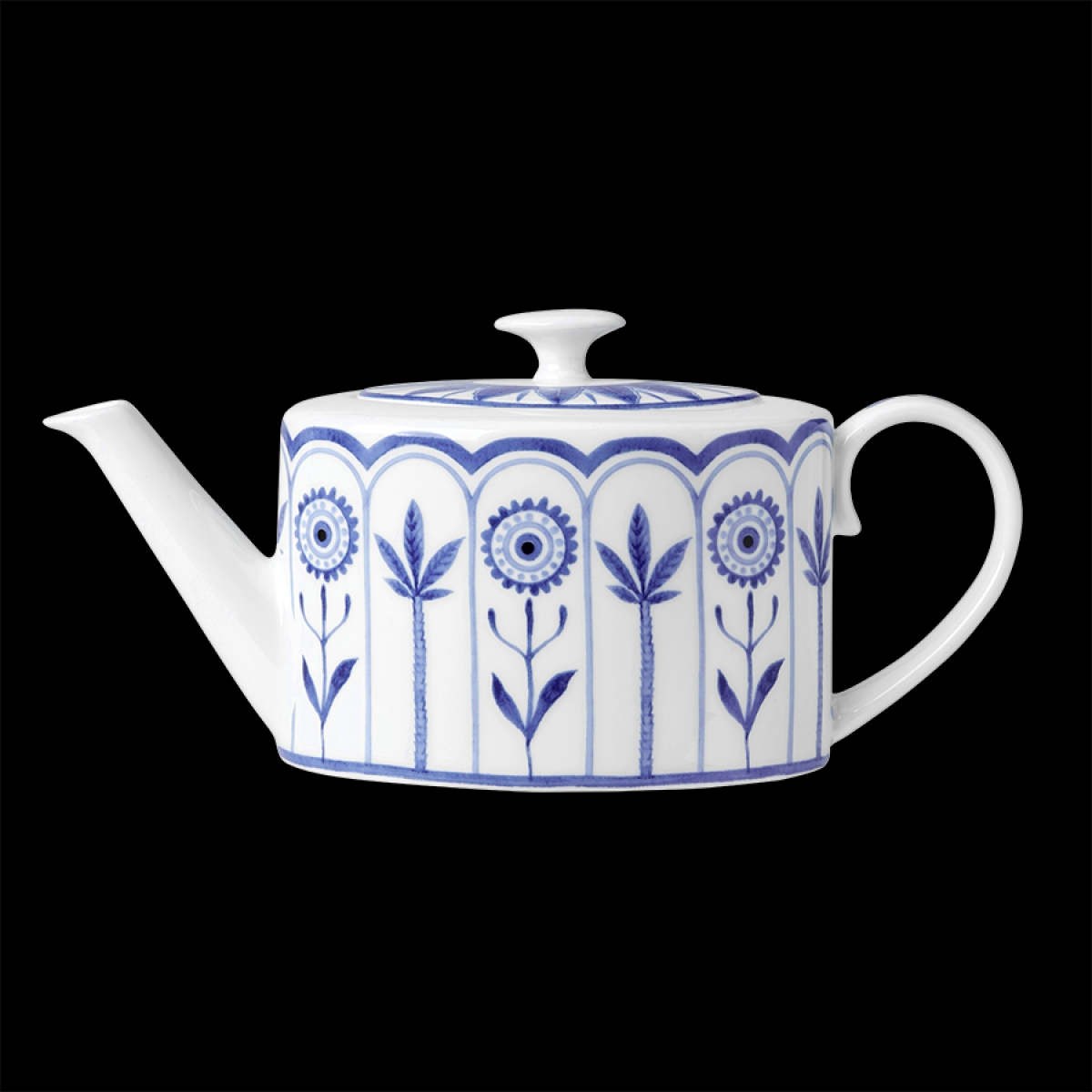 Sultan's Garden Blue - 2 Cup Oval Teapot - 82124AND0337