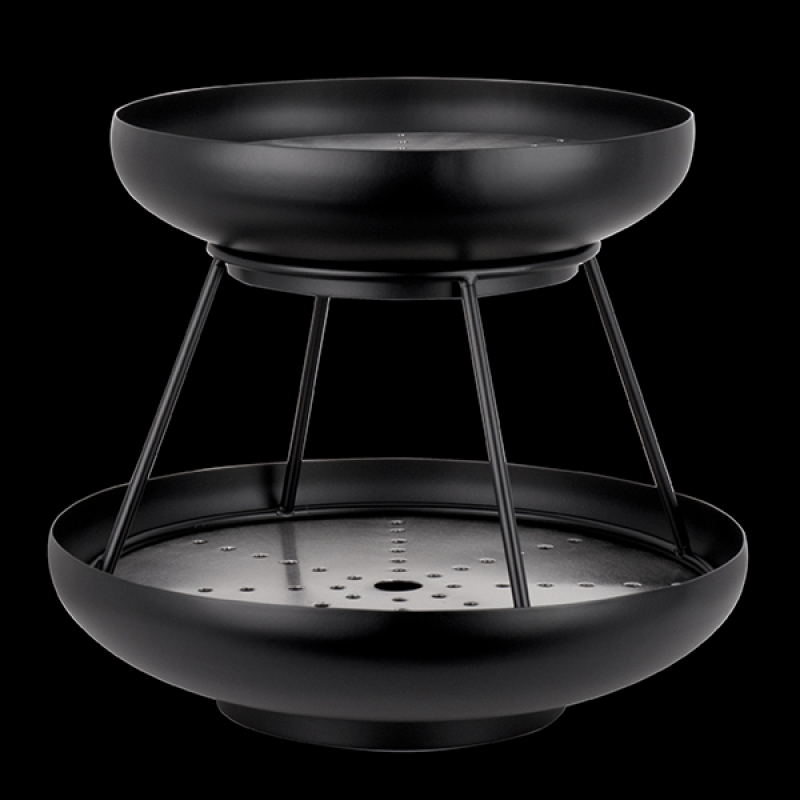 Seafood Stands - Black Powder Coated 2-Tier Coupe Seafood Stand - 5856JX62