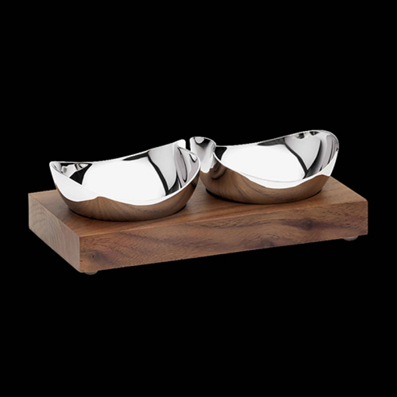 Drift - Pinch Pot Set 2P with Walnut Base - 5977RW008